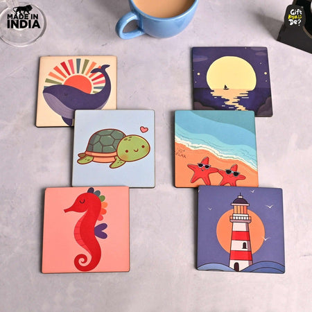 Buy Wooden Beverage Coasters Online - Gift Kya De