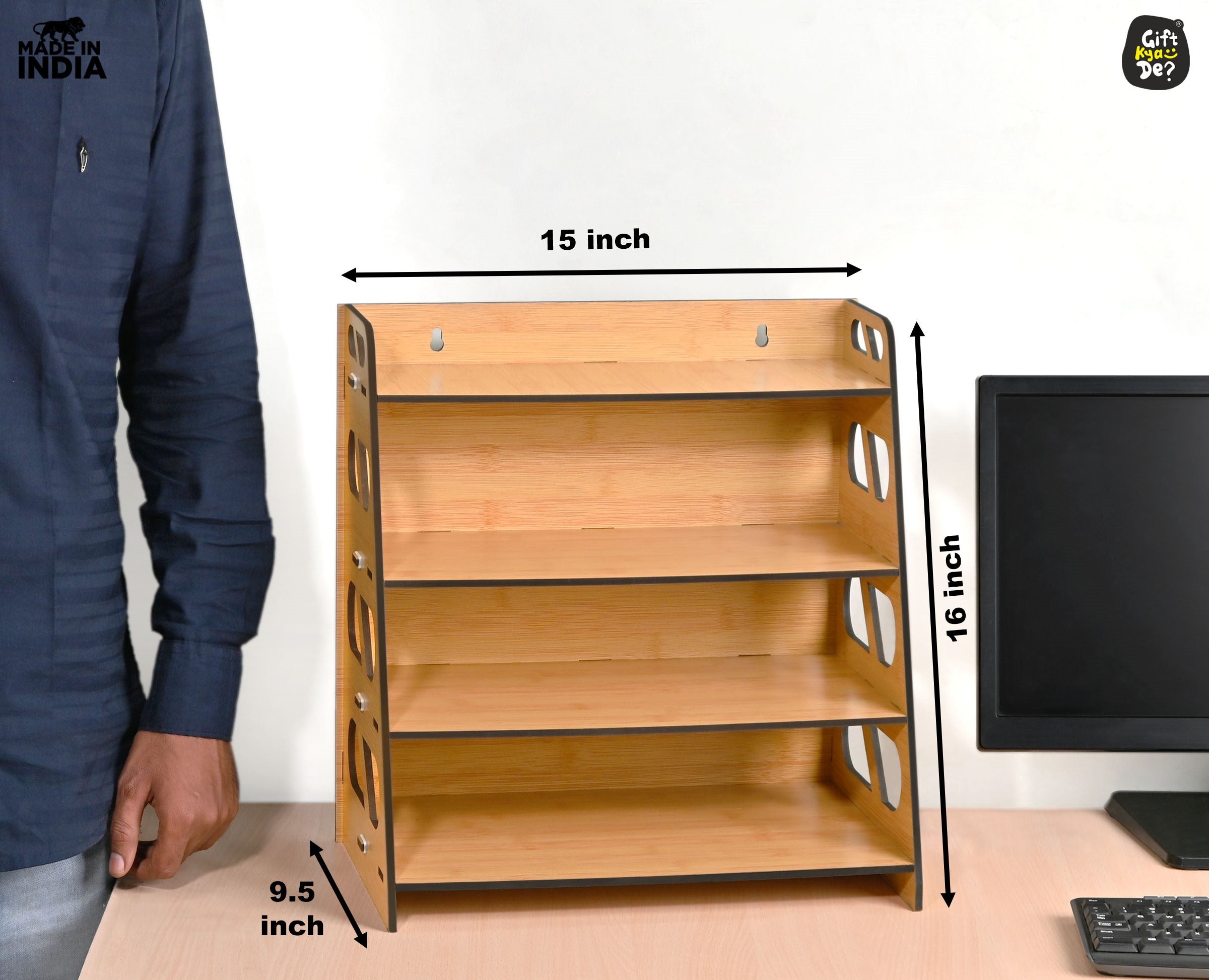 Buy Wooden 4 Layer Rack Book Stand Online - Gift Kya De