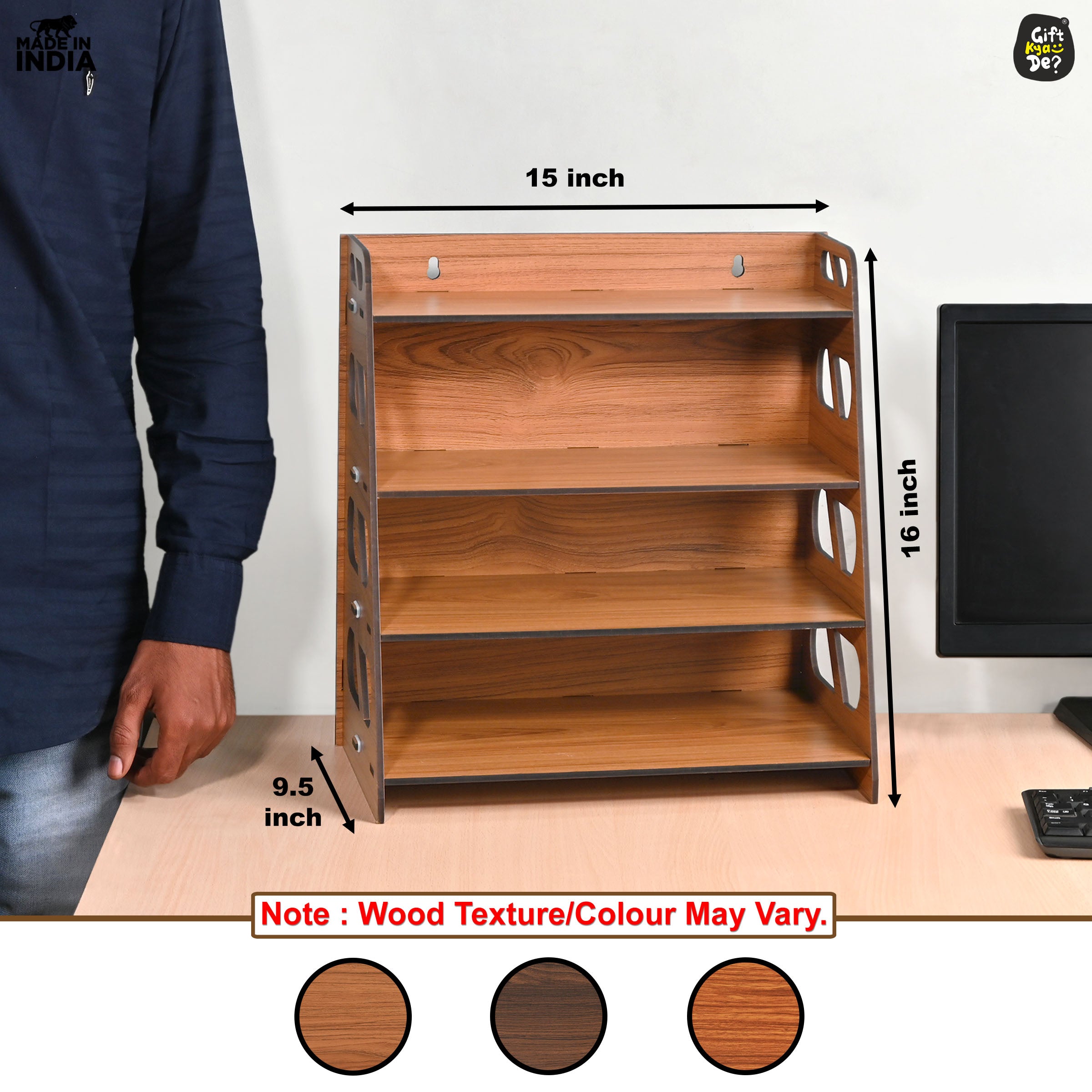 Buy Wooden 4 Layer Rack Book Stand Online - Gift Kya De
